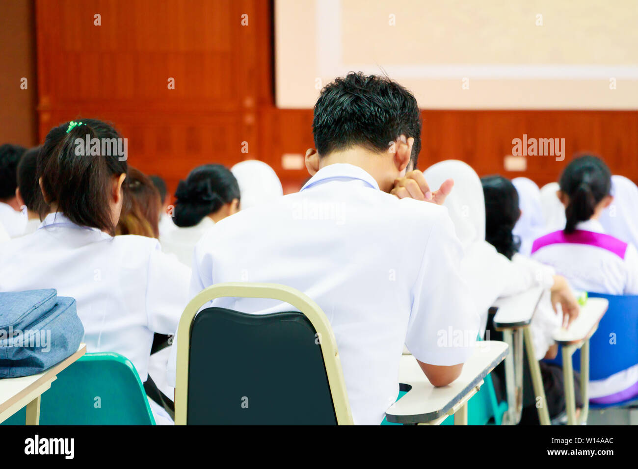 Students sit on chair interior classroom learning in education ...