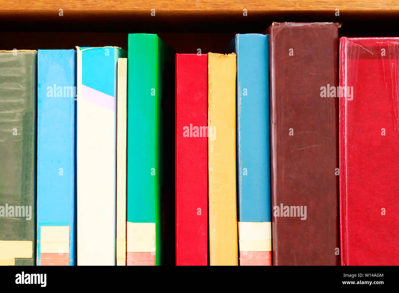 old book in school library bookshelf education learning concept with ...