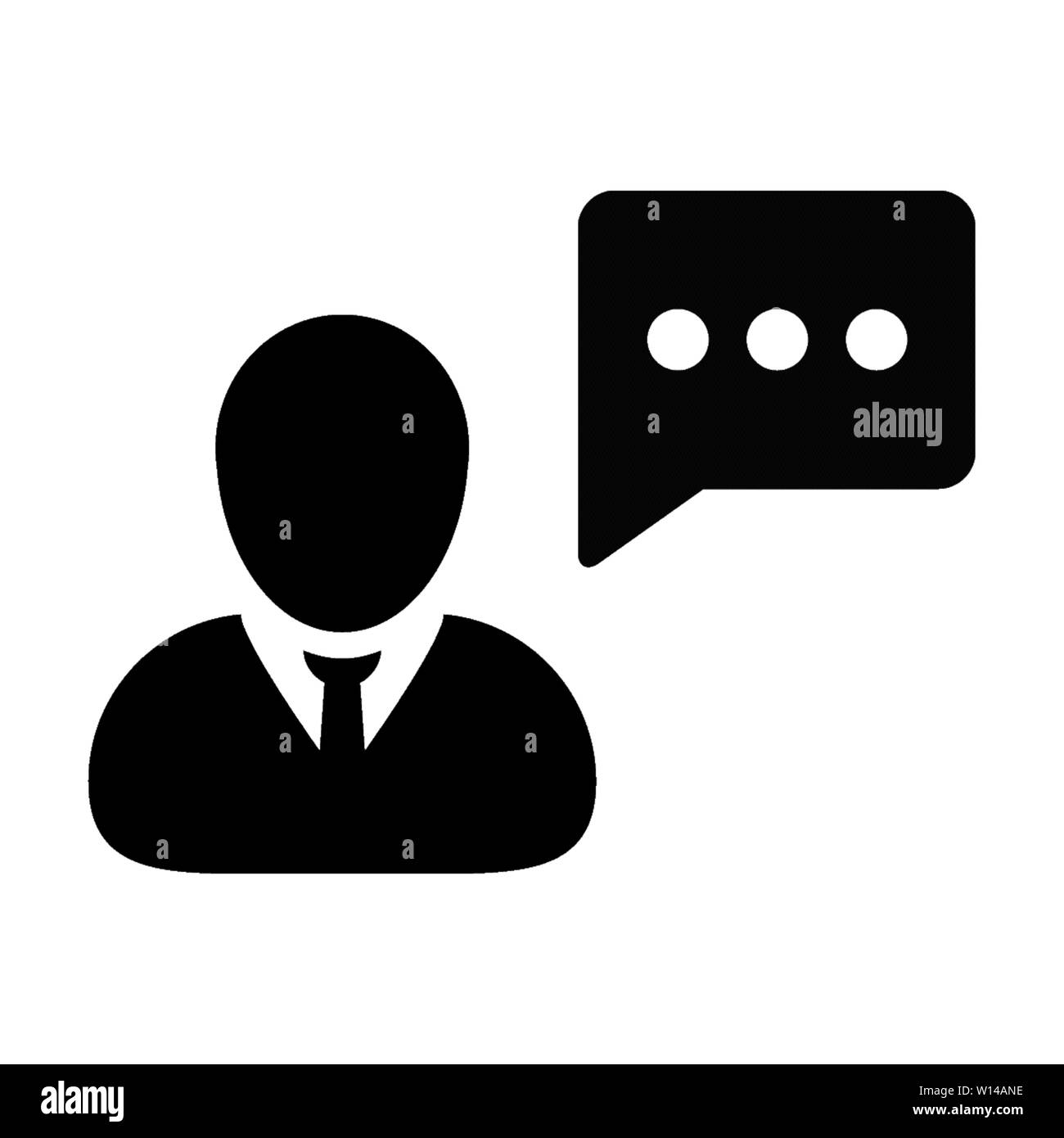 Speaking icon vector male person profile avatar with speech bubble ...