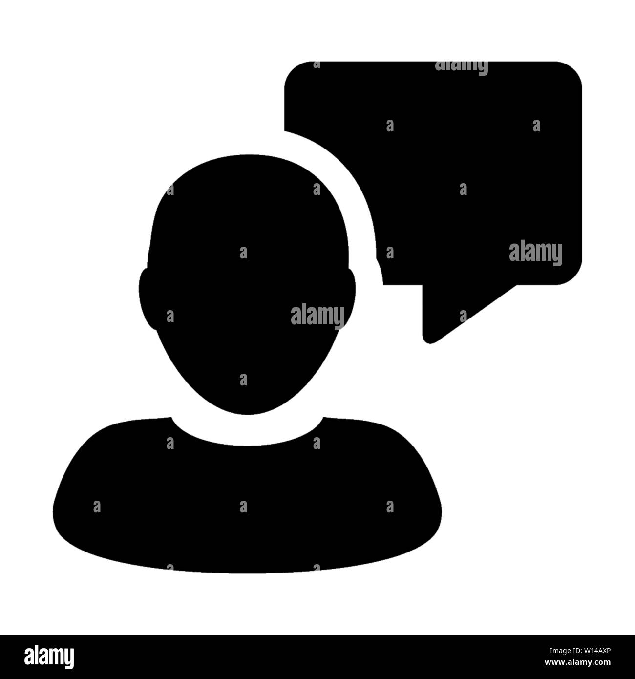 Talk icon vector male person profile avatar with speech bubble symbol ...