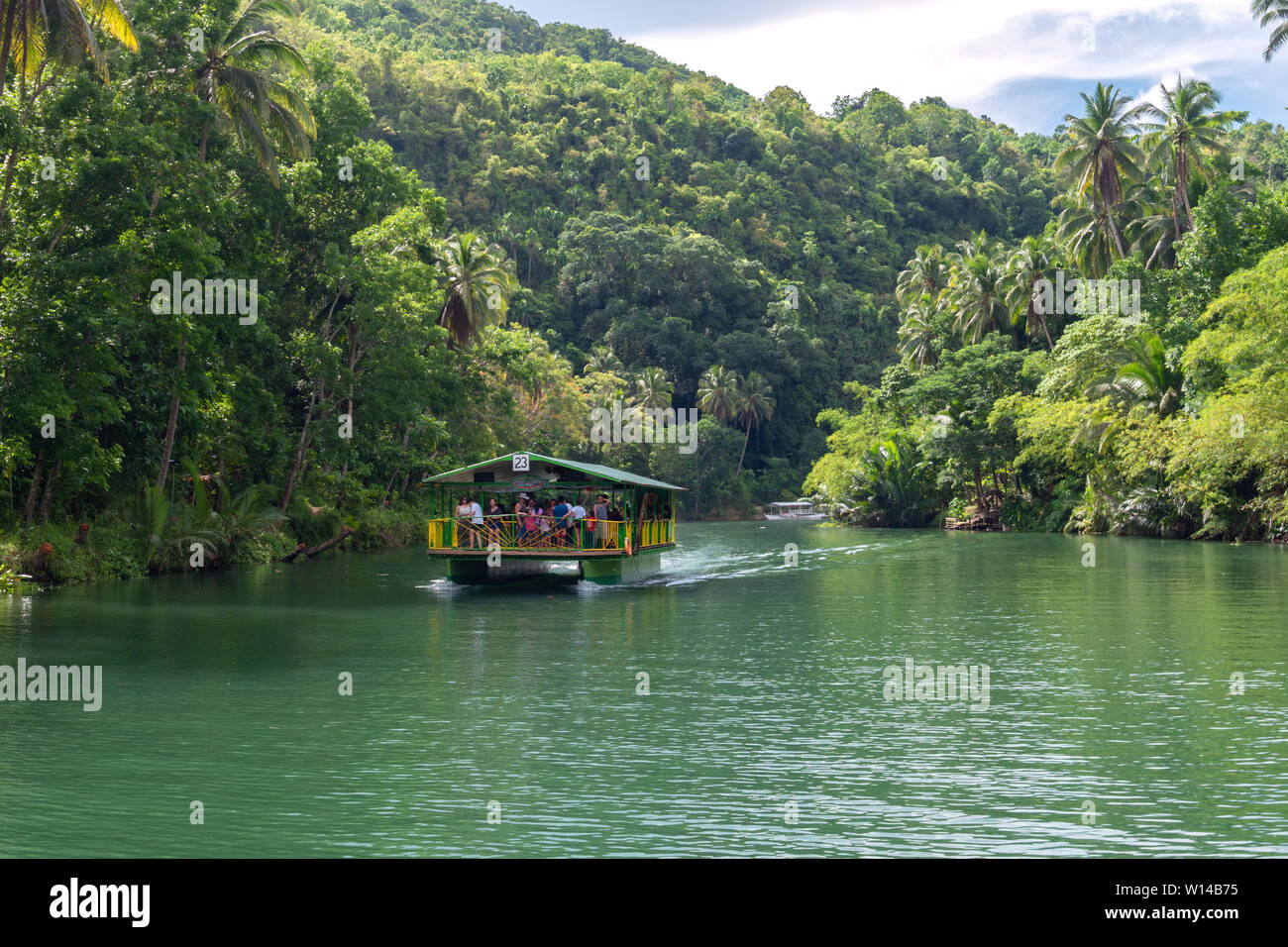 Bohol, Philippines - June, 20, 2019: Floating buffet reastaurant cruise ...