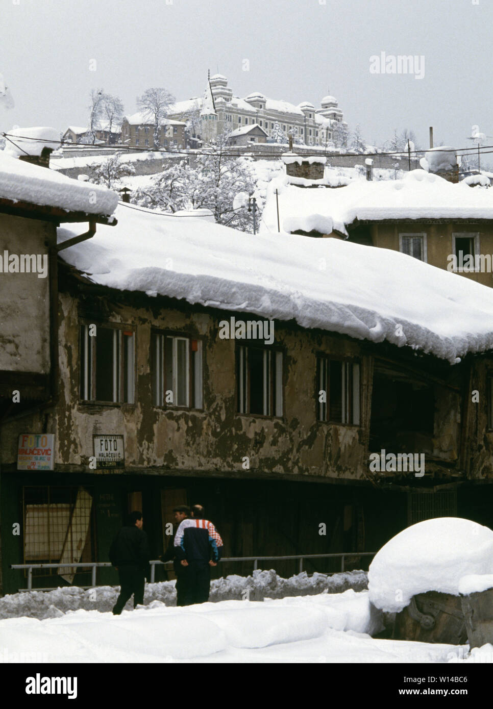 28th March 1993 During the Siege of Sarajevo: three men on the street ...