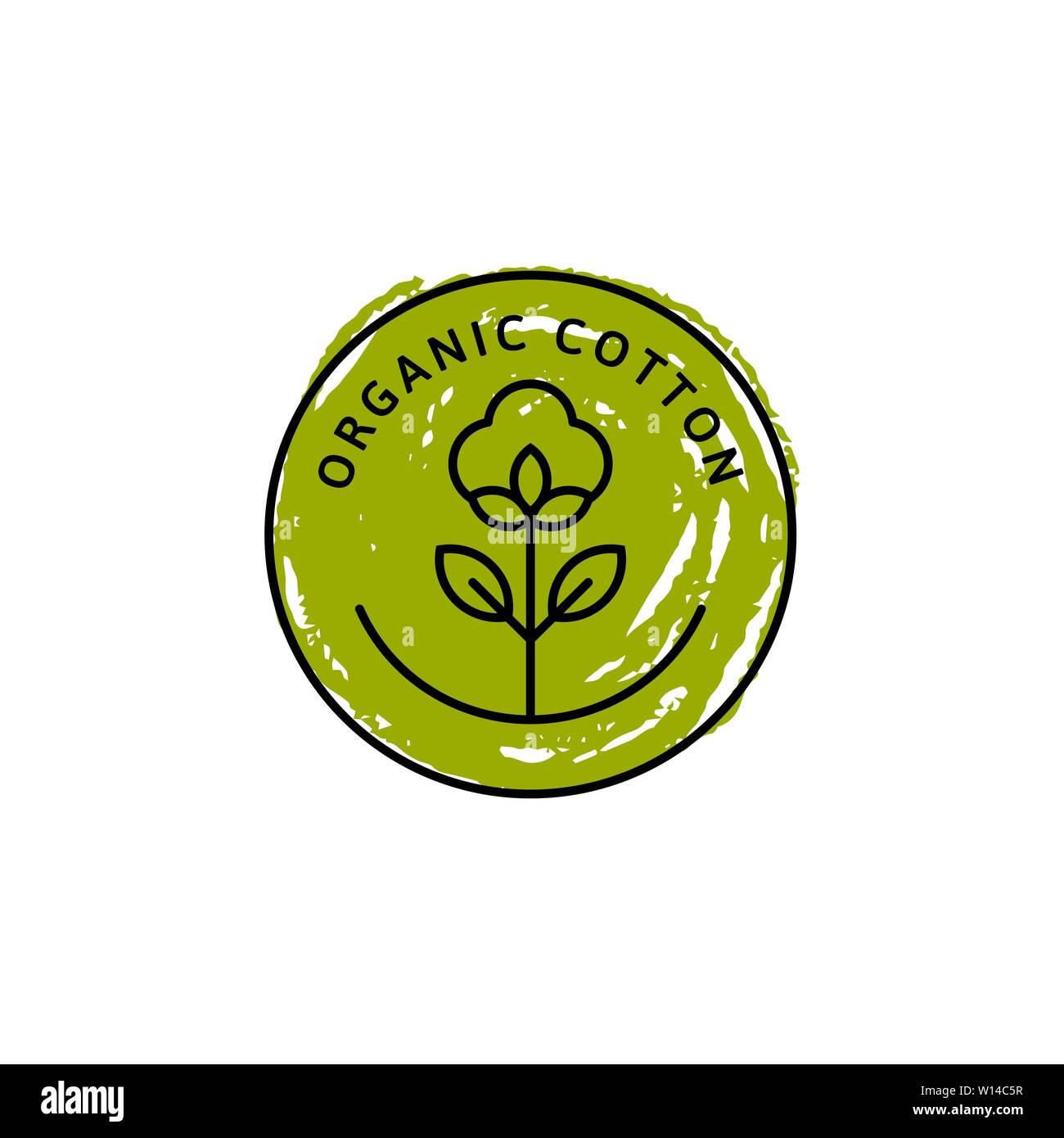 Natural Organic Cotton Liner labels and badges and hand draw pencil ...