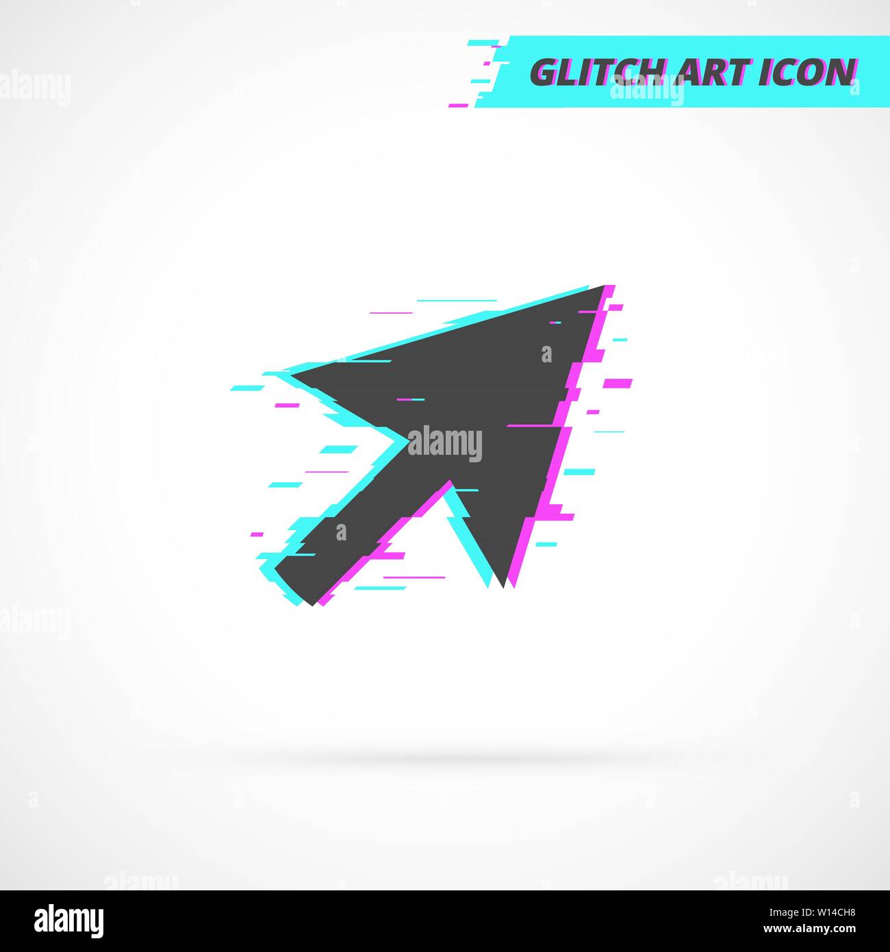 Cursor Arrow Glitch Icon Vector. Click and Pointer Sign Stock Vector Image & Art - Alamy