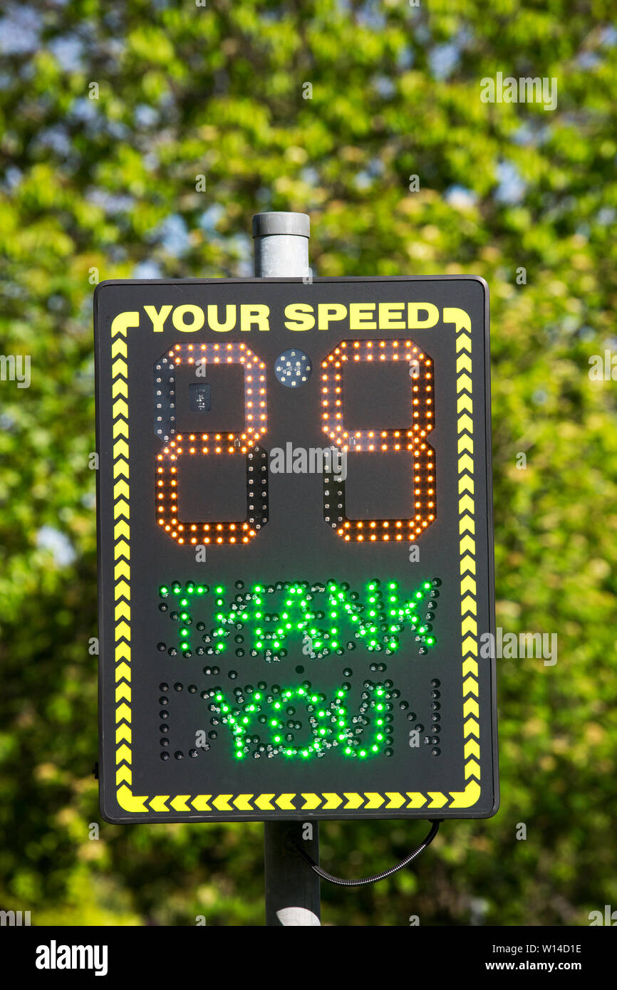A radar measuring motorists speed entering Kendal 30mph limit, Cumbria ...