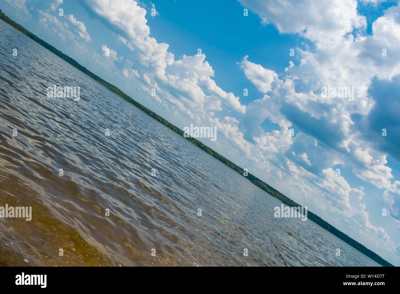 clouds blue sky fishing early in the morning for a picnic Stock Photo ...