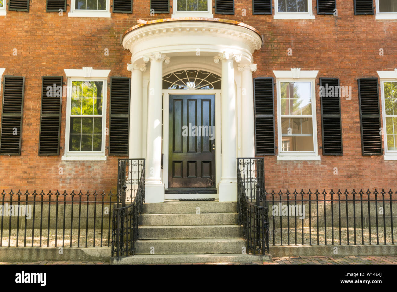Exterior of brick federal style home in Salem, Massachusetts Stock ...