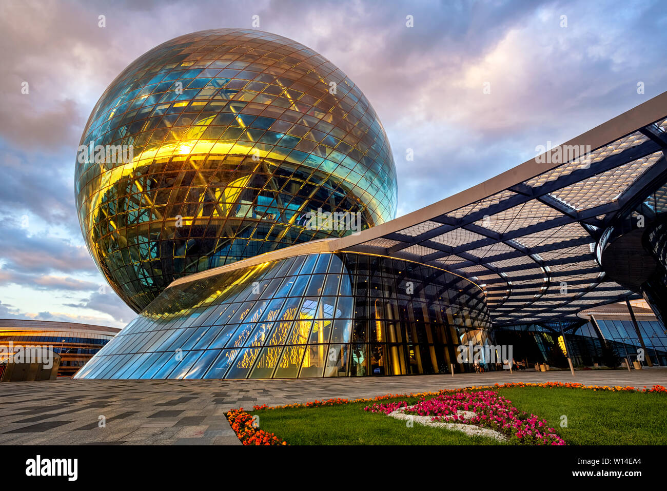 Astana, Kazakhstan - July 22: the futuristic glass sphere of Nur Alem ...