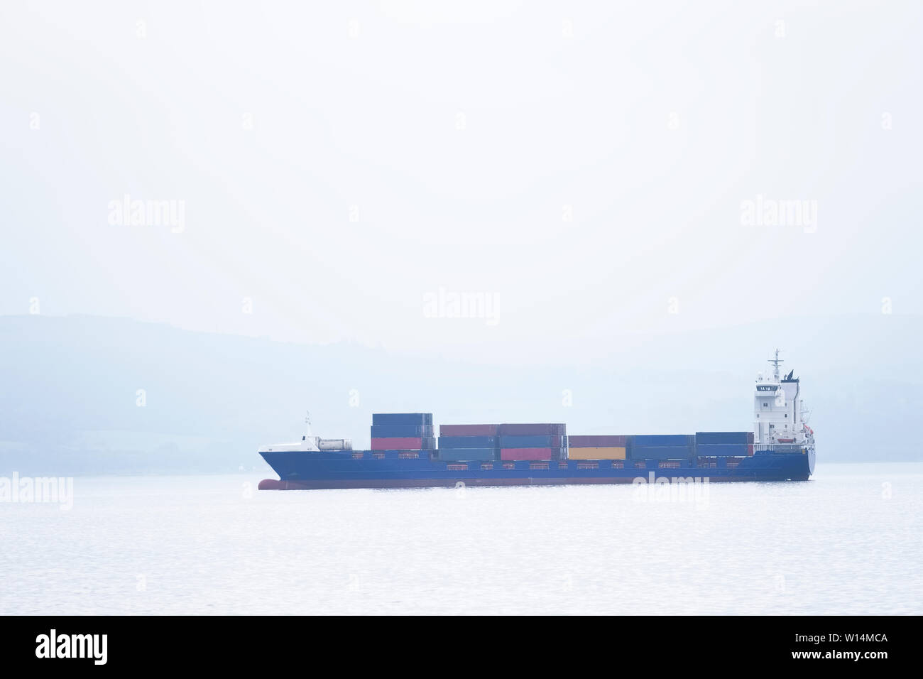 Cargo ship vessel freight containers carrier transport on sea ocean to ...