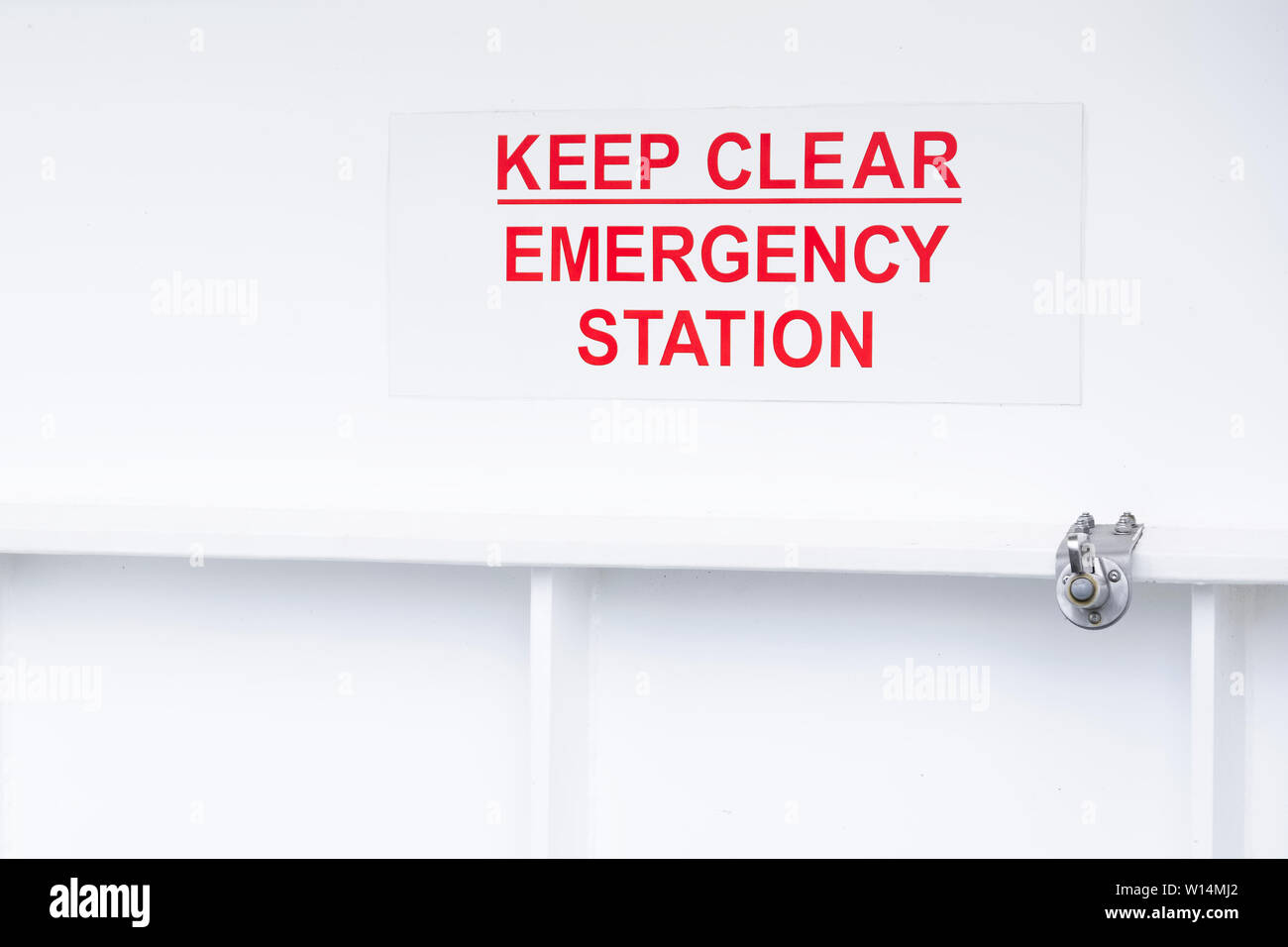 Emergency help station on ship Stock Photo - Alamy