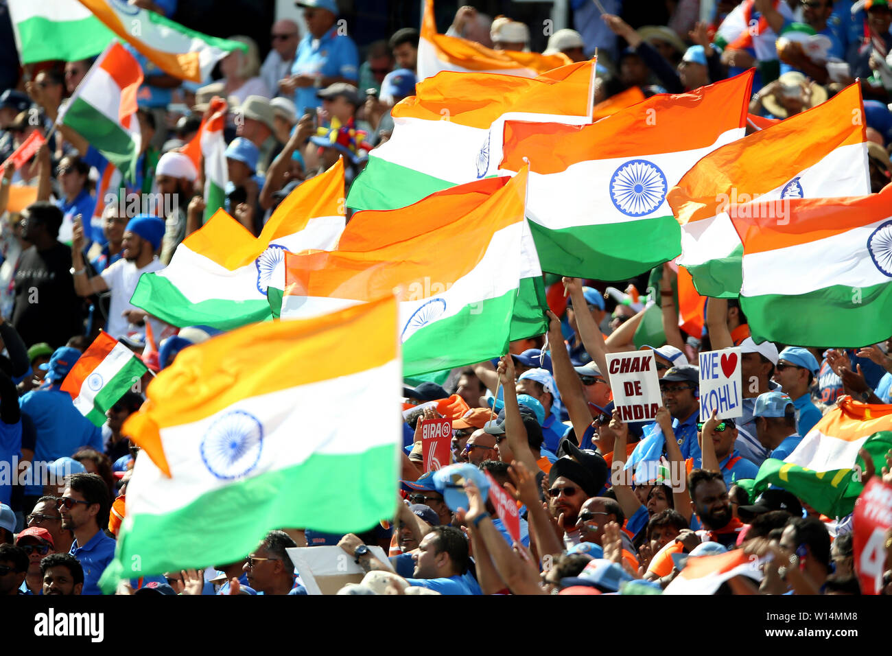 India fans show their support during the ICC Cricket World Cup group ...