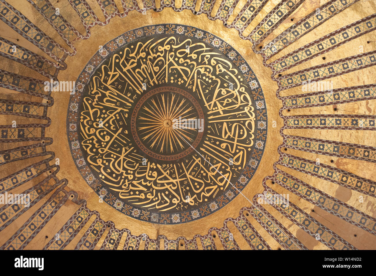 View inside Hagia Sophia originally built in the 6th Century by ...