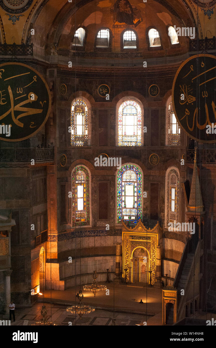 View inside Hagia Sophia originally built in the 6th Century by ...