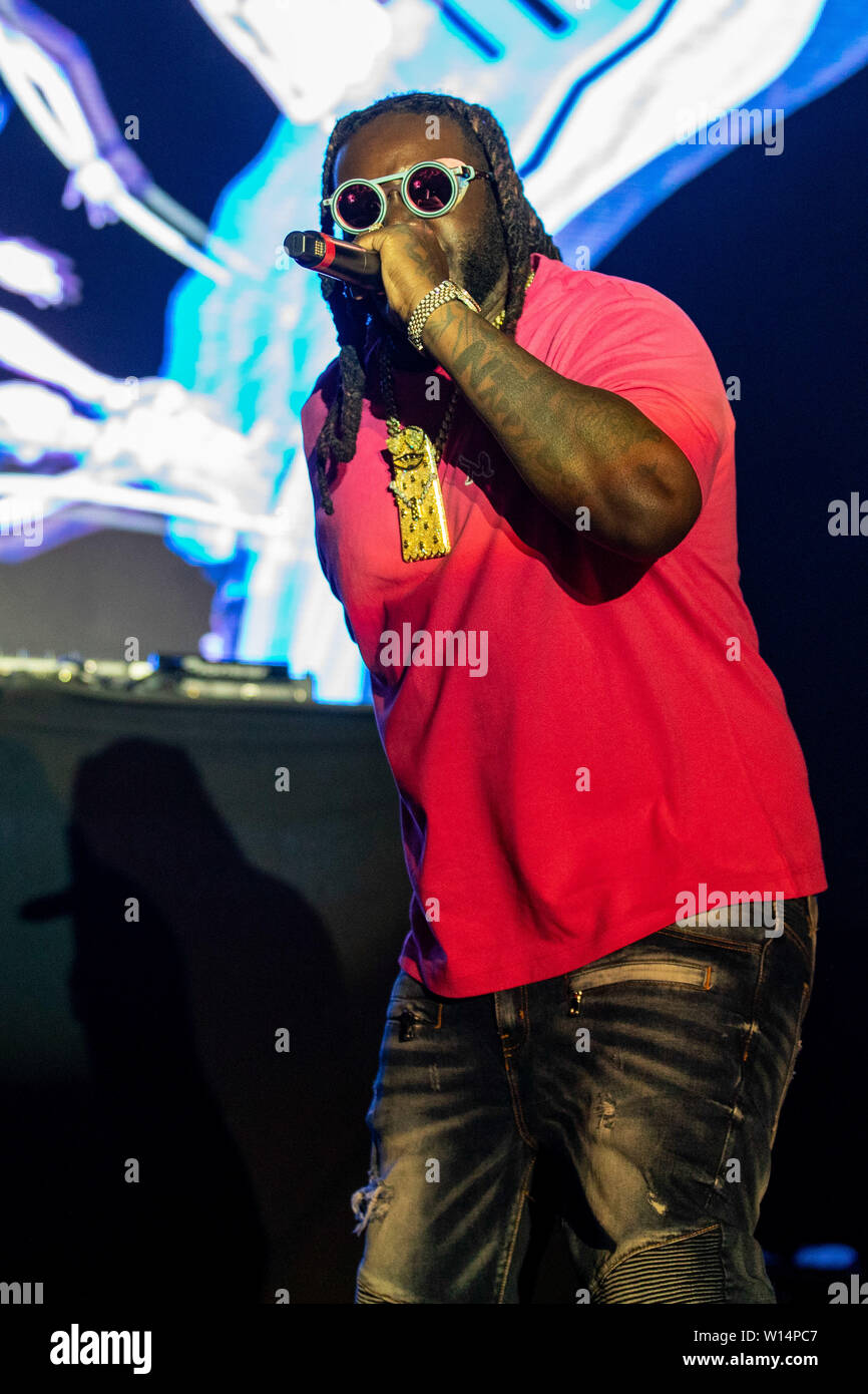 June 28, 2019 - Milwaukee, Wisconsin, U.S - Singer T-PAIN (FAHEEM NAJM) during the Summerfest ...
