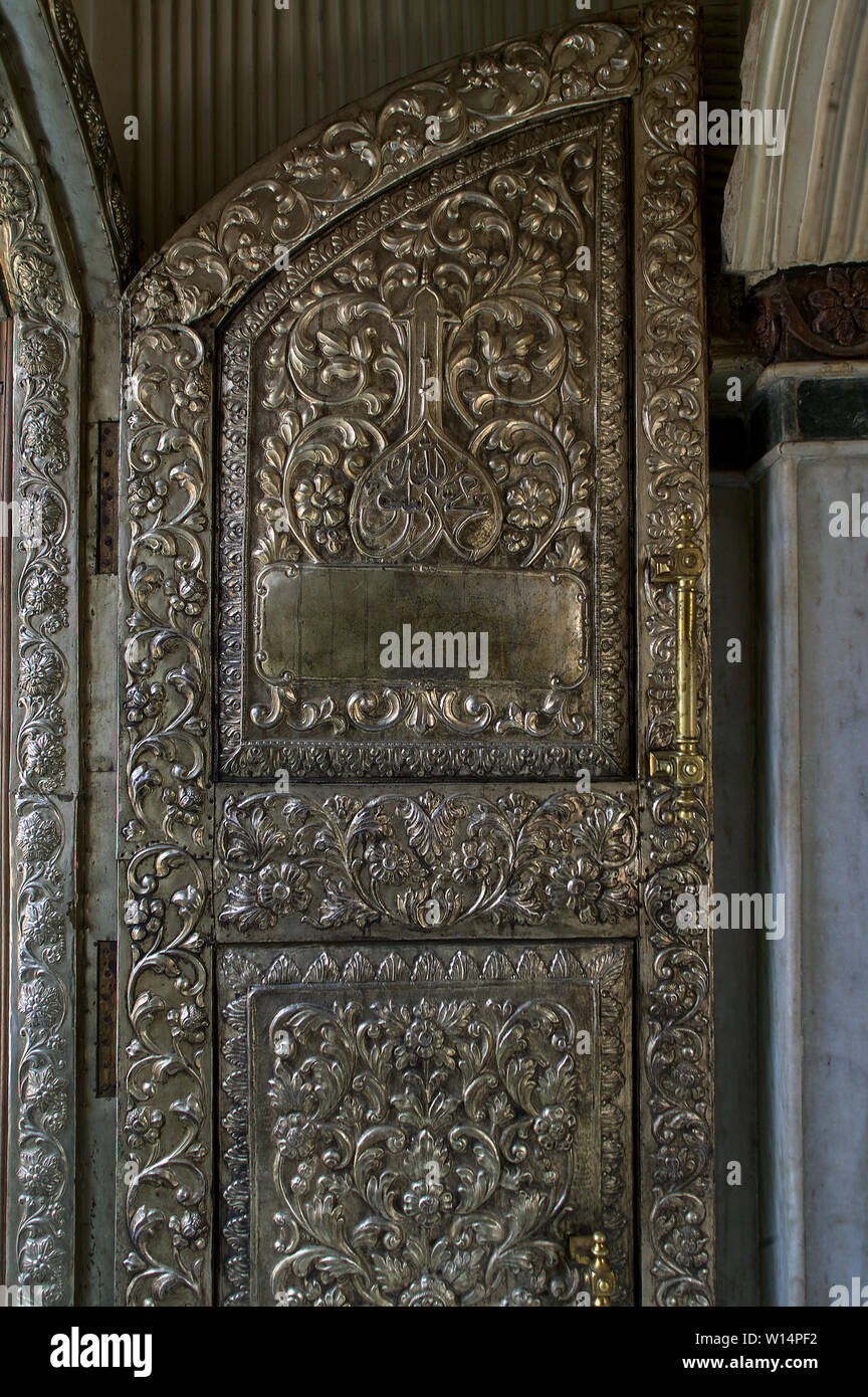 11-Jun-2004 Decorative silver door at Nizamuddin Dargah (mausoleum) of ...