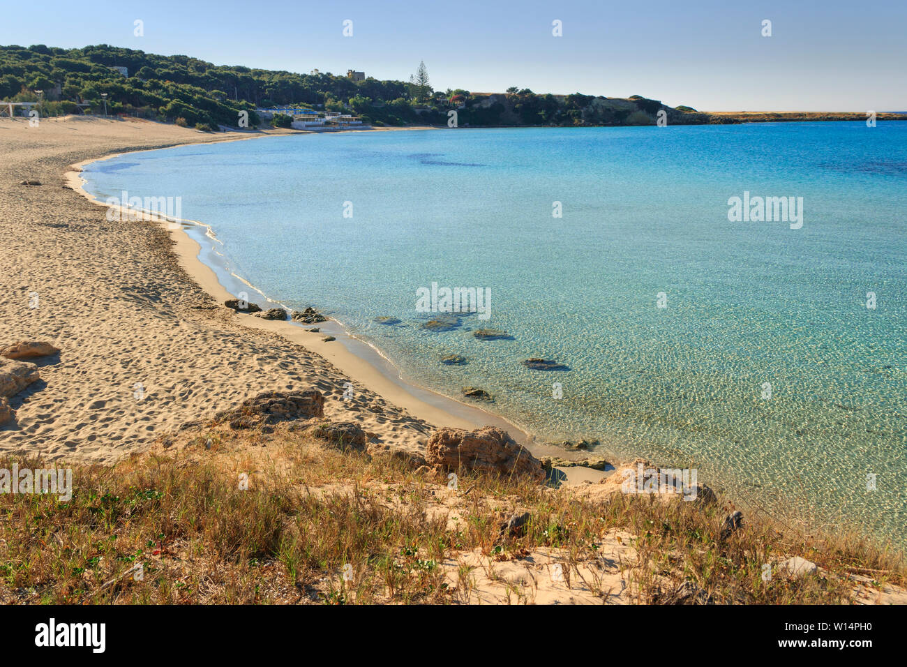 Summer seascape,Apulia coast: Marina di Pulsano beach (Taranto Stock ...