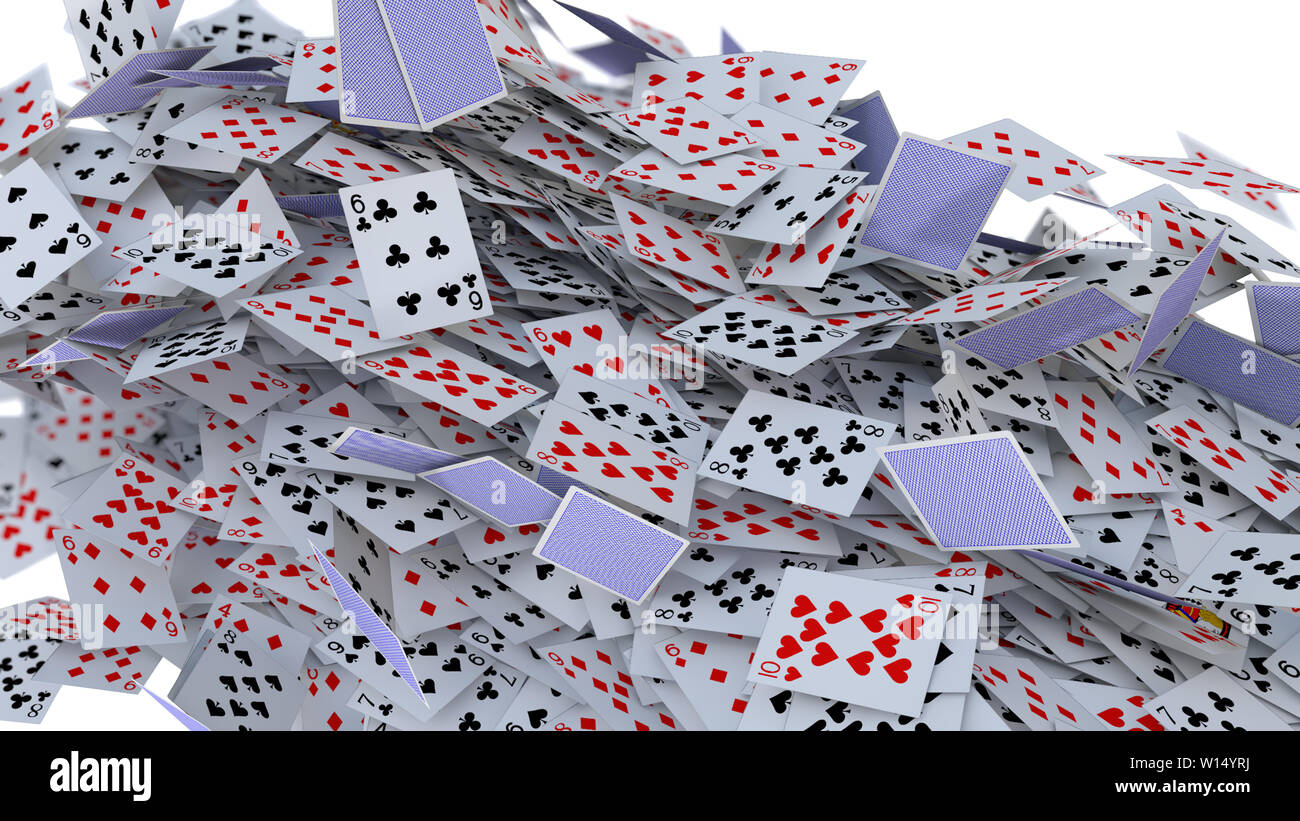 3d rendering poker cards falling Stock Photo - Alamy
