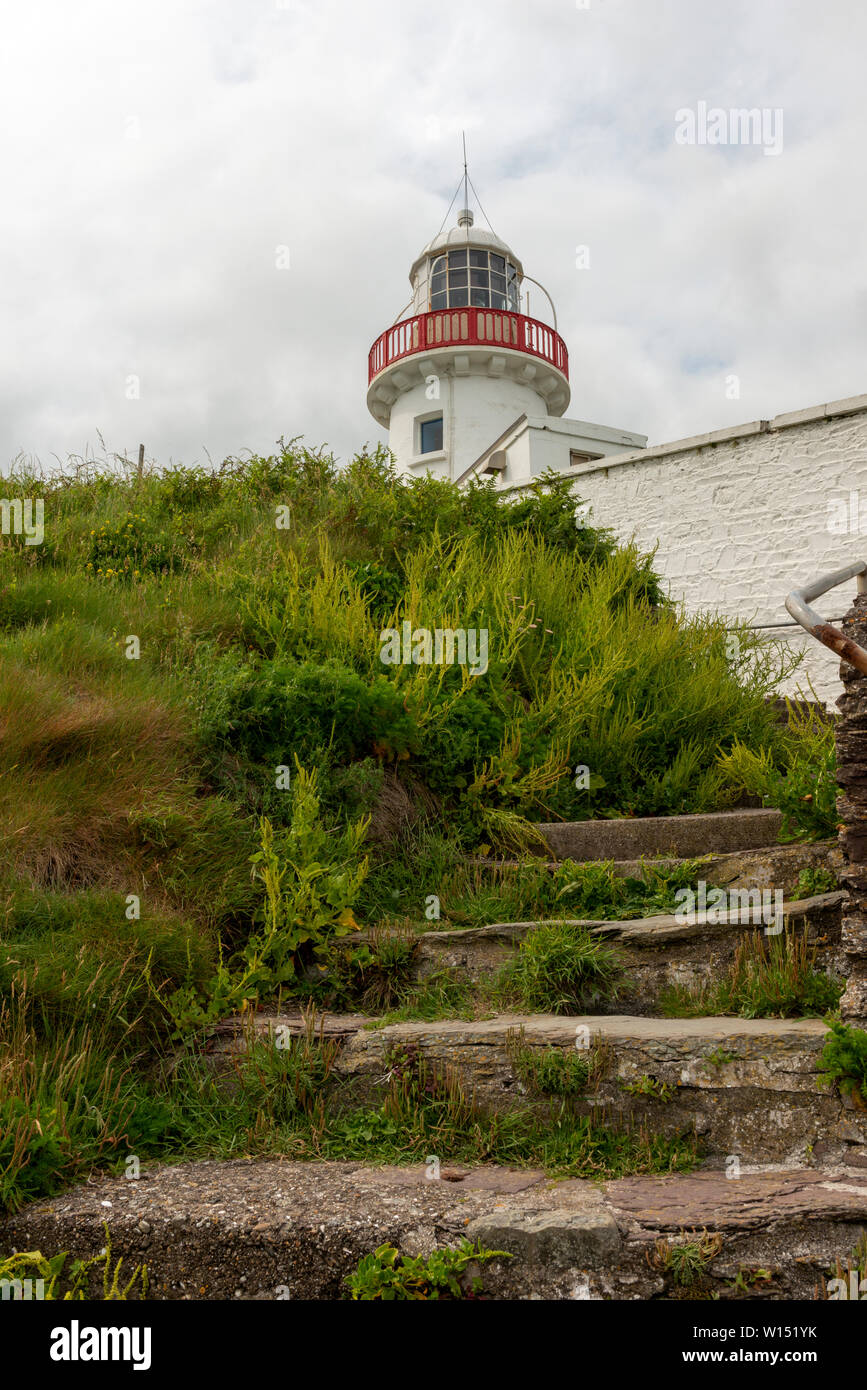 Stepping stones at the Youghal Lighthouse general view as seen from ...