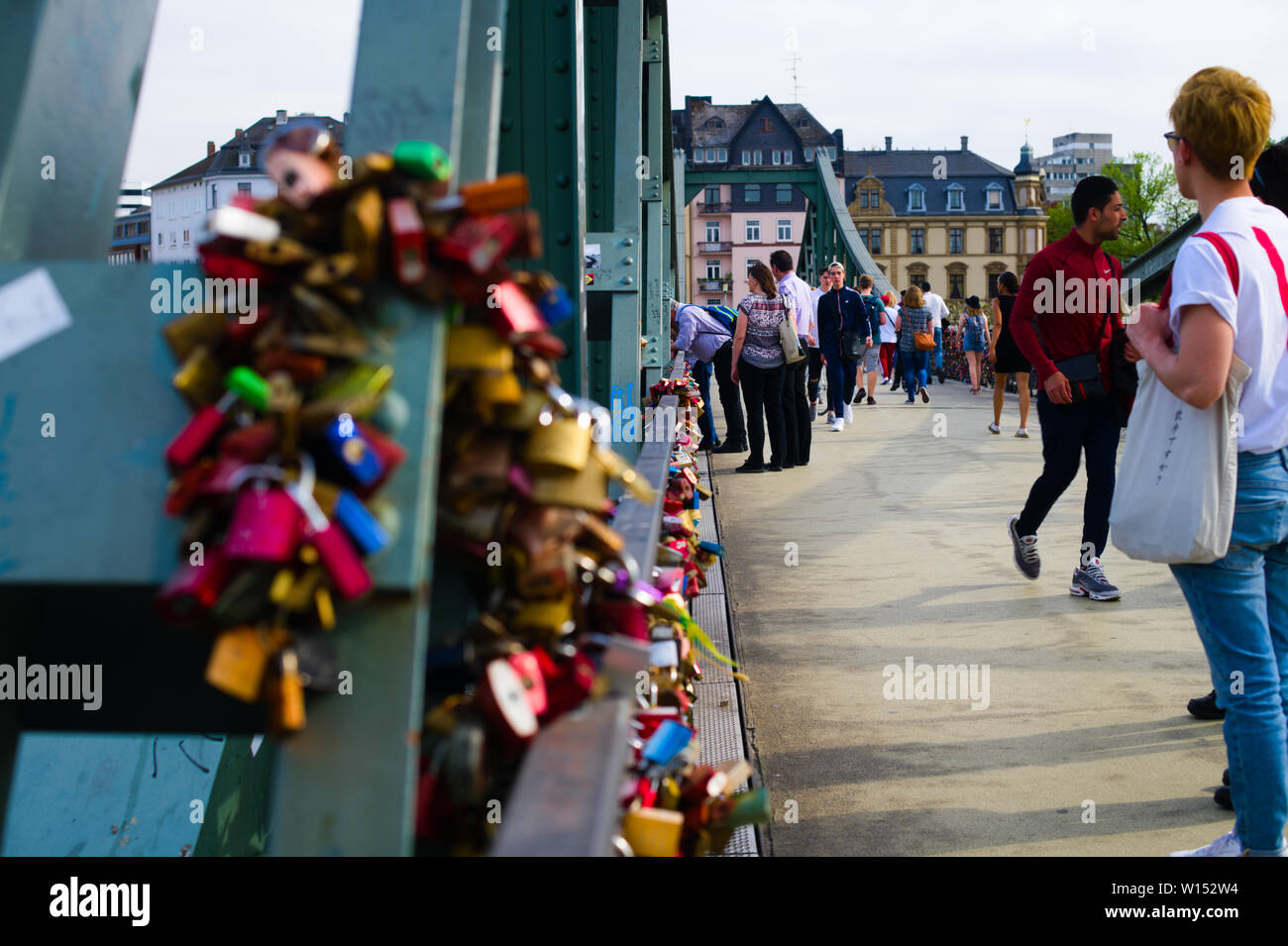 Pedestrians on foot bridge germany hi-res stock photography and images ...