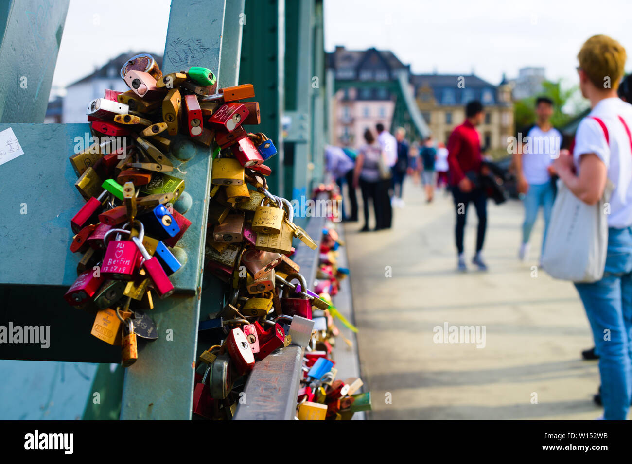Pedestrians on foot bridge germany hi-res stock photography and images ...