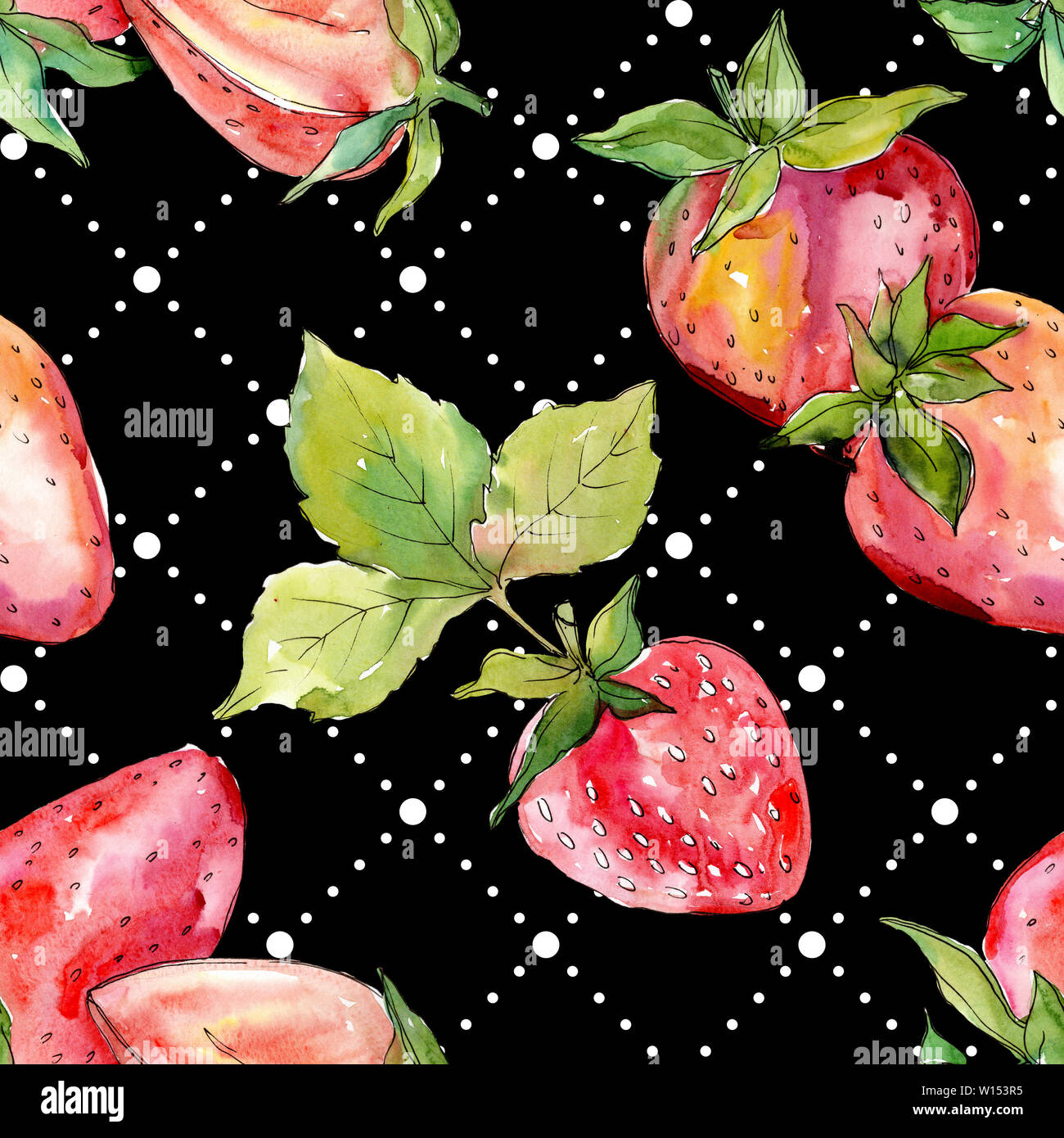 Strawberry healthy food fresh berry. Watercolor background illustration ...
