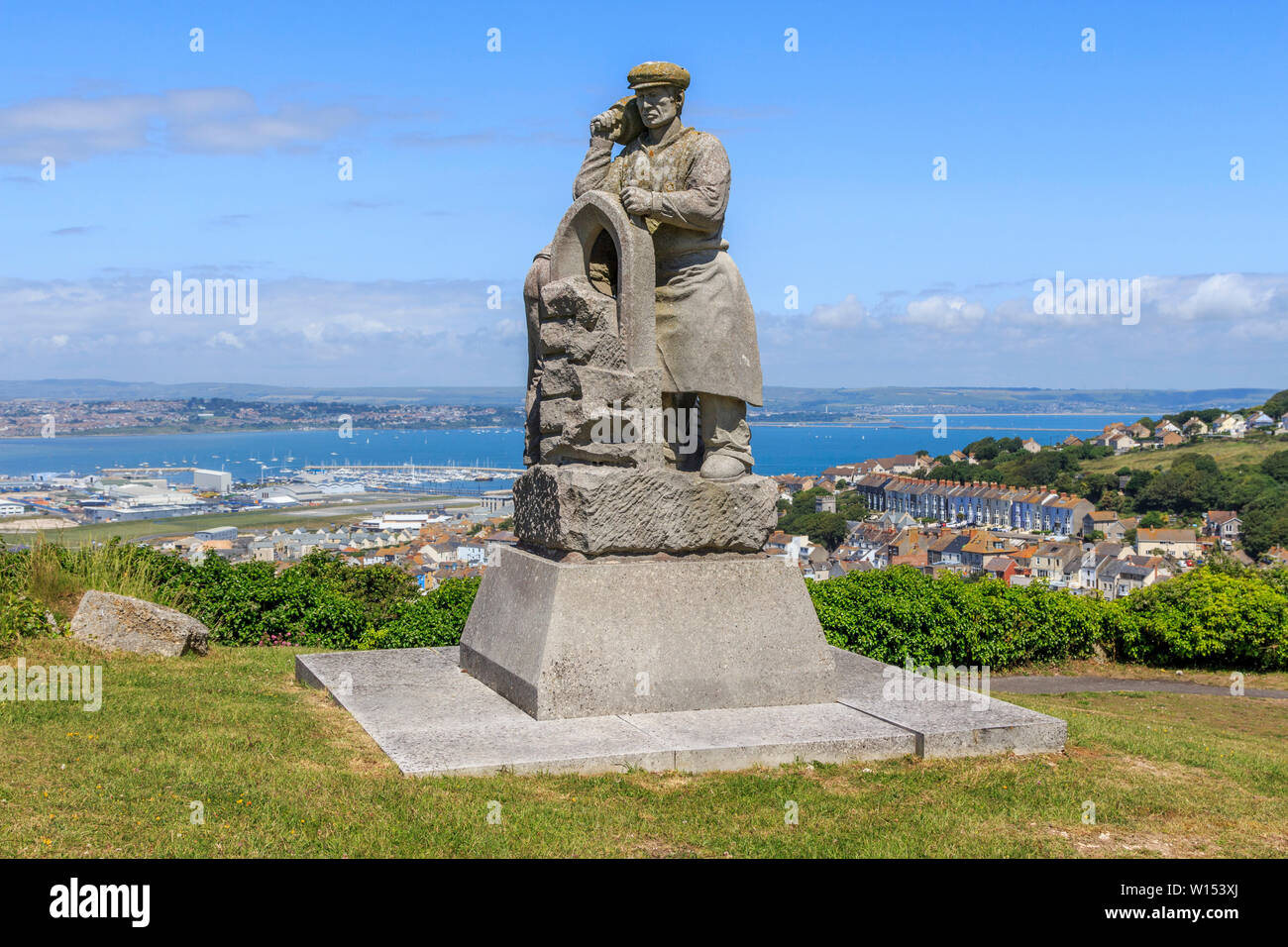 Isle of Portland spirit of portland statues , near weymouth, Dorset ...