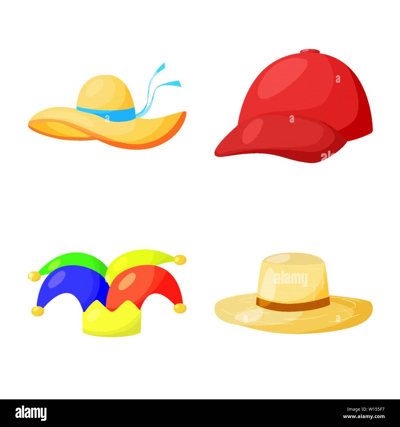 Vector design of headgear and napper logo. Set of headgear and helmet ...