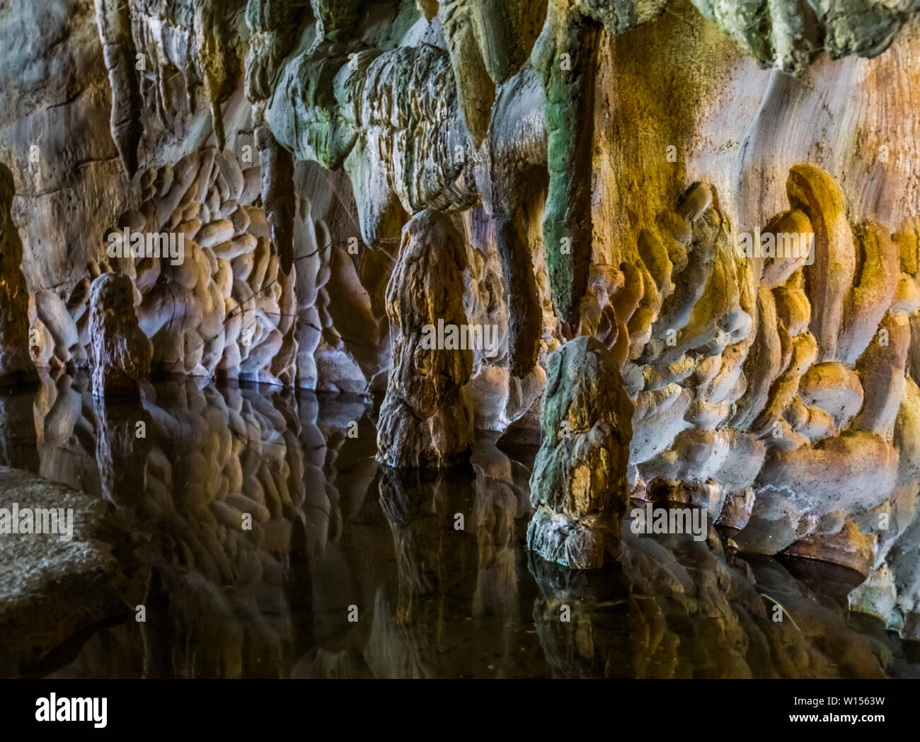 water lake in a underground drip cave, beautiful nature scenery Stock ...