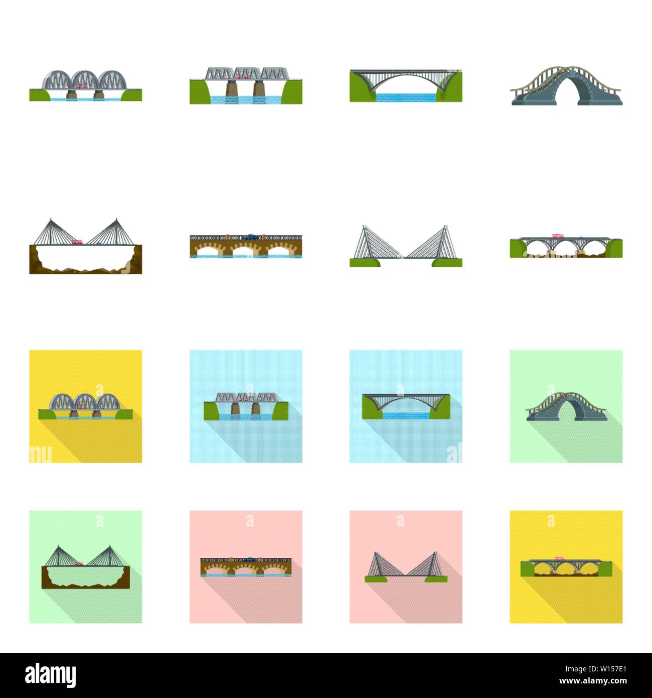 Vector illustration of connection and design sign. Set of connection ...