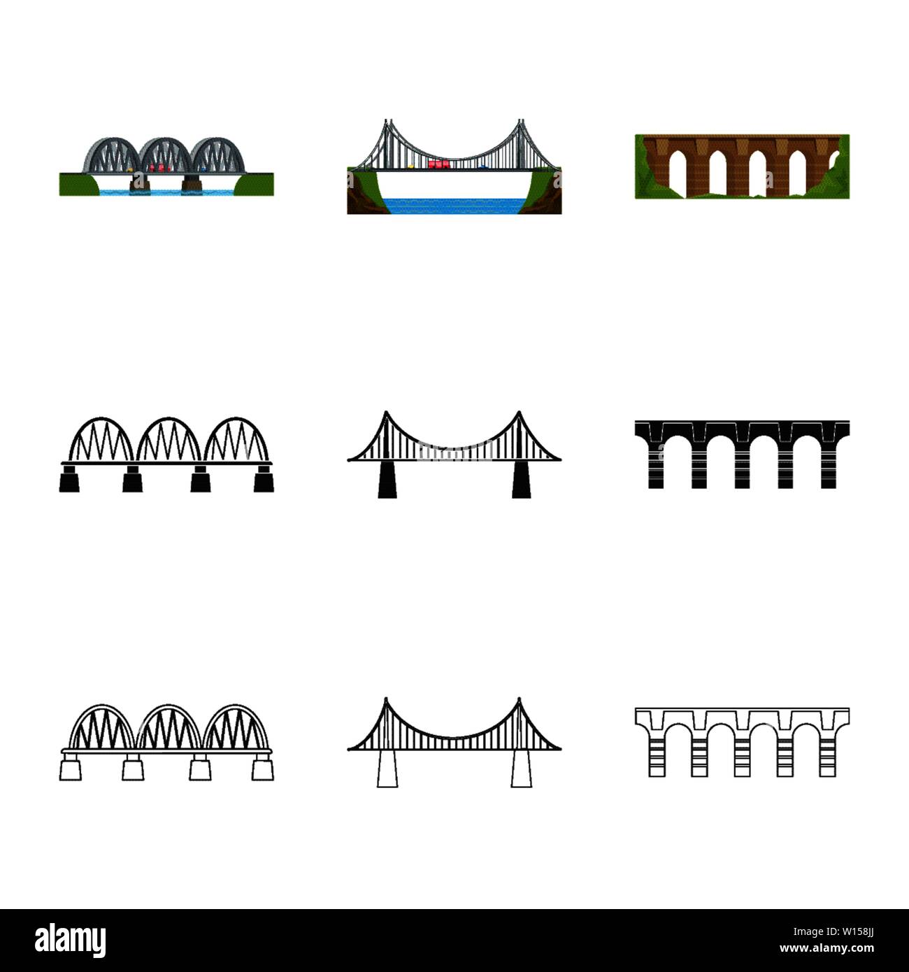 Vector design of connection and design sign. Set of connection and side ...