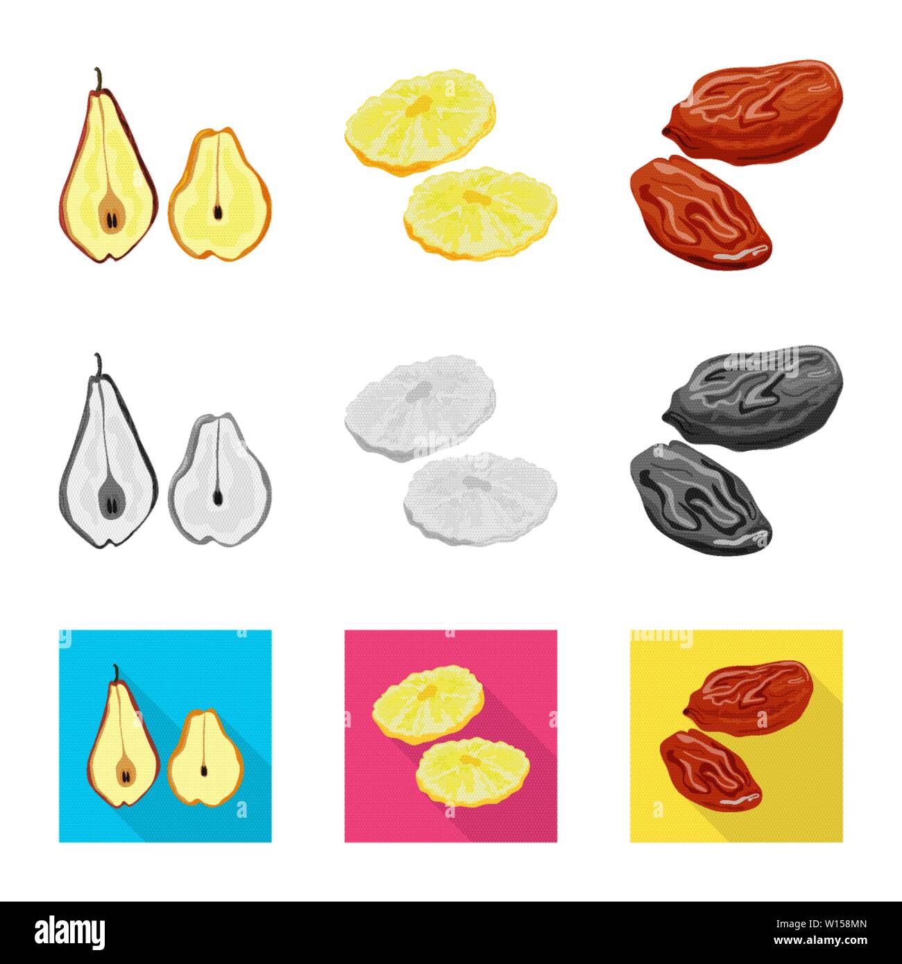 Isolated object of food and raw symbol. Collection of food and nature ...