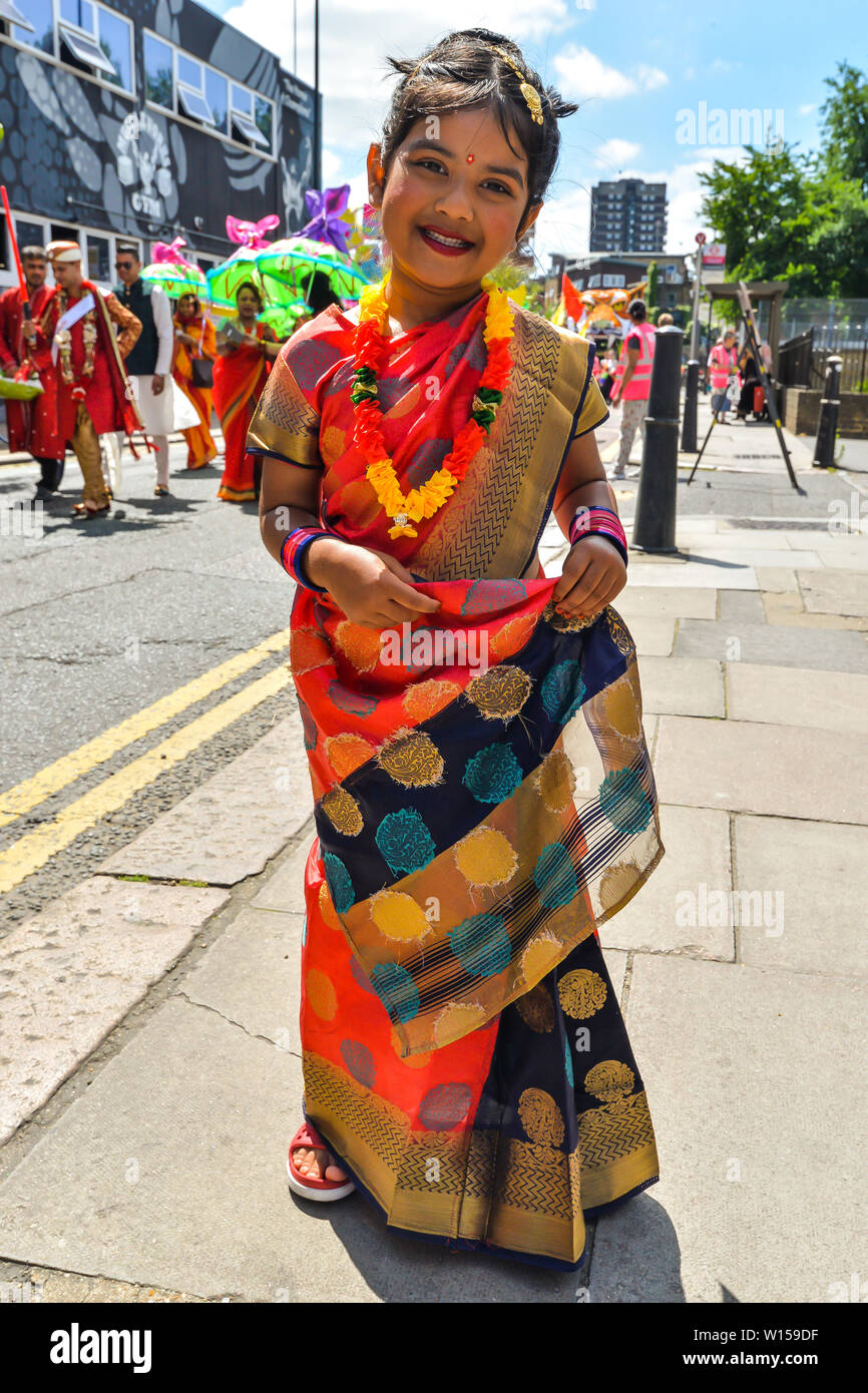 London, UK. 30th June 2019. People taking part in the Boishakhi Mela ...