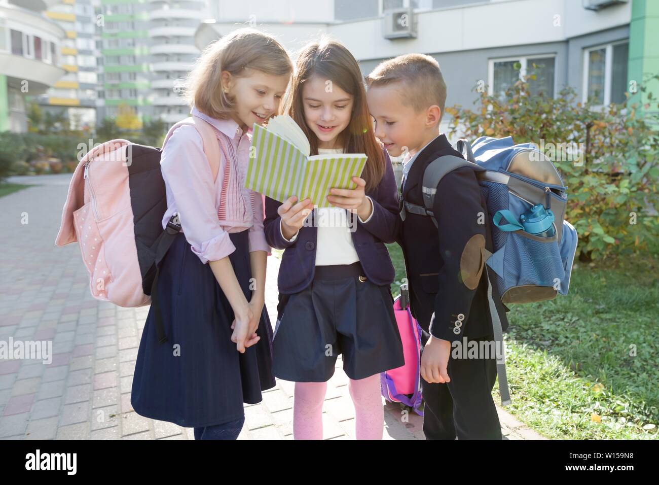 School Students Talking Outside Uniform High Resolution Stock ...