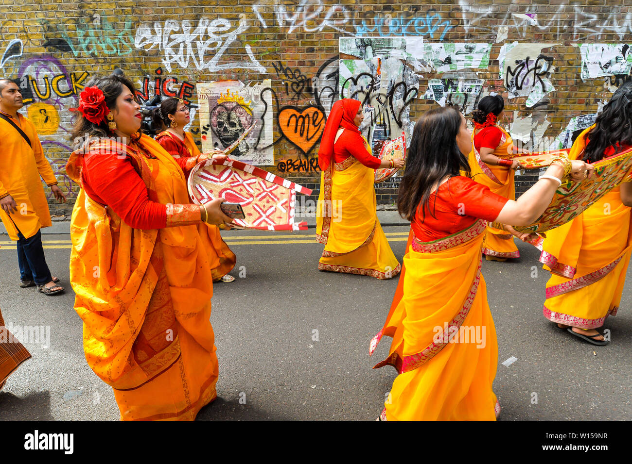 London, UK. 30th June 2019. People taking part in the Boishakhi Mela ...