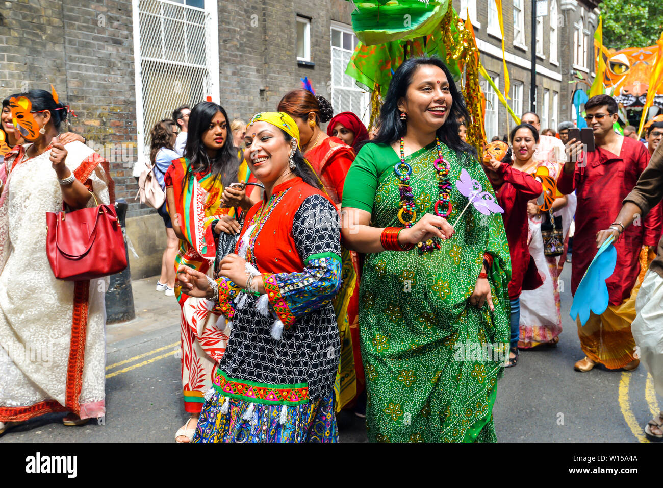 London, UK. 30th June 2019. People taking part in the Boishakhi Mela ...