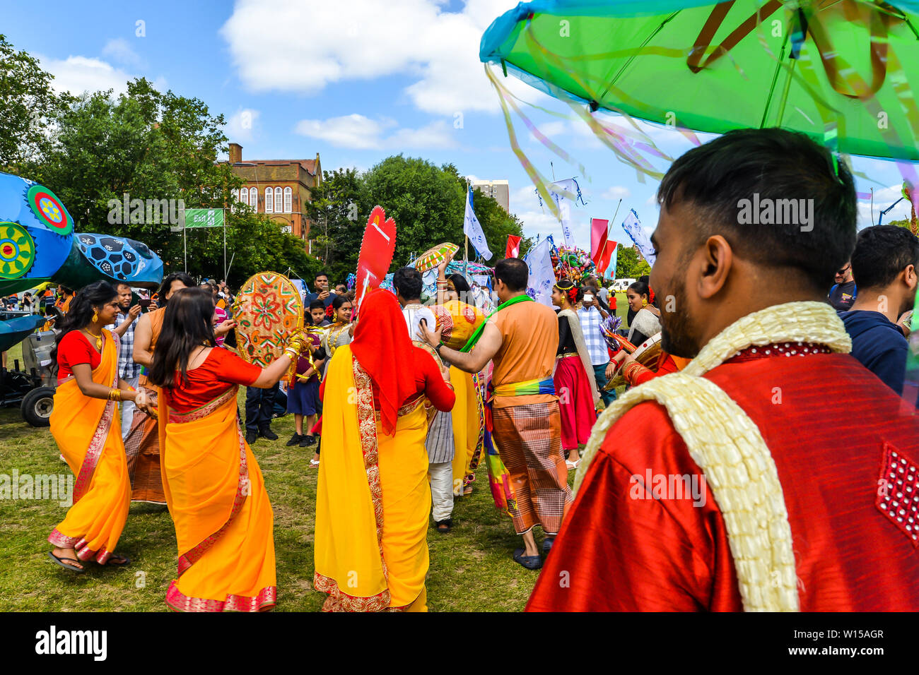 London, UK. 30th June 2019. People taking part in the Boishakhi Mela ...