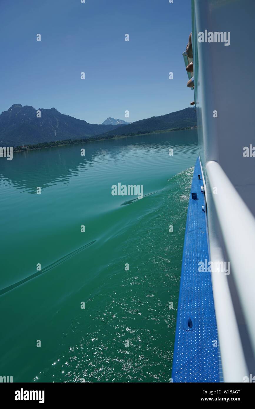 Forggensee is in Bavaria and on the shore Ludwig the Bavarian king ...