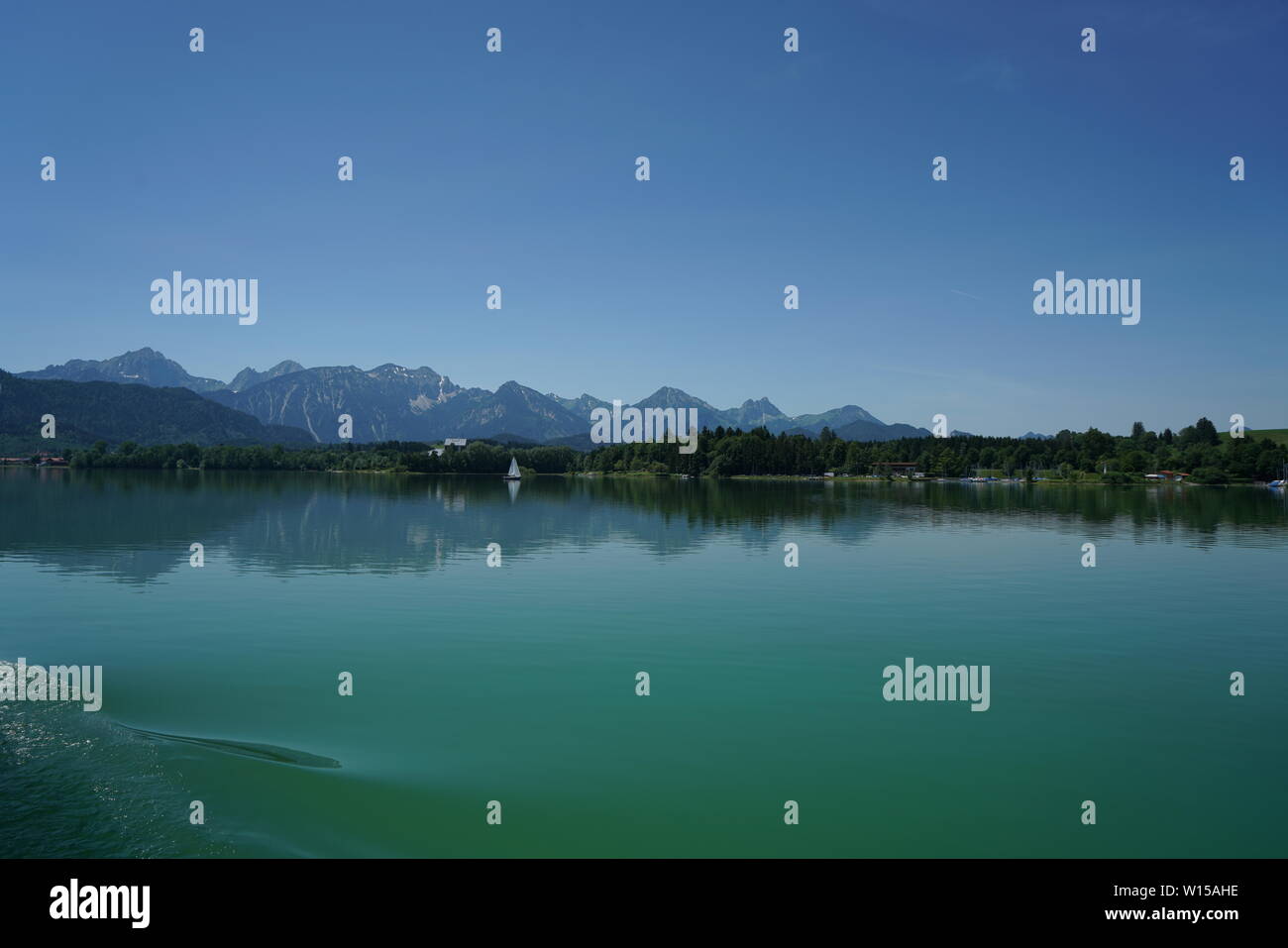 Forggensee is in Bavaria and on the shore Ludwig the Bavarian king ...
