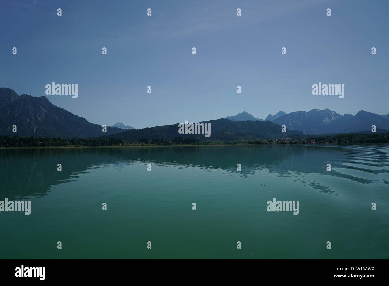 Forggensee is in Bavaria and on the shore Ludwig the Bavarian king ...