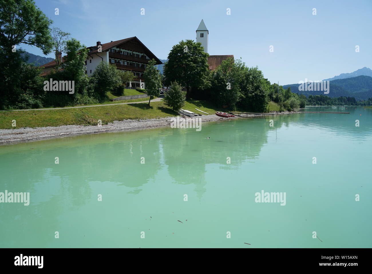 Forggensee is in Bavaria and on the shore Ludwig the Bavarian king ...