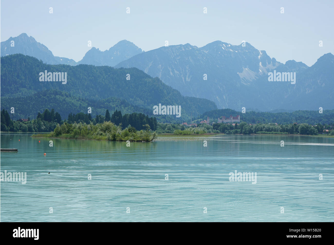 Forggensee is in Bavaria and on the shore Ludwig the Bavarian king ...