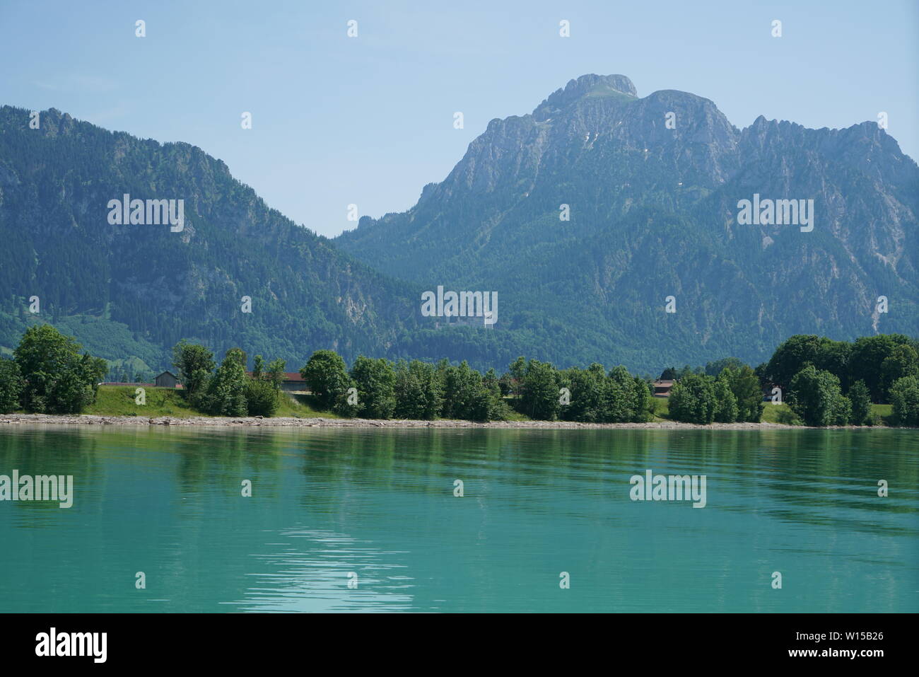 Forggensee is in Bavaria and on the shore Ludwig the Bavarian king ...