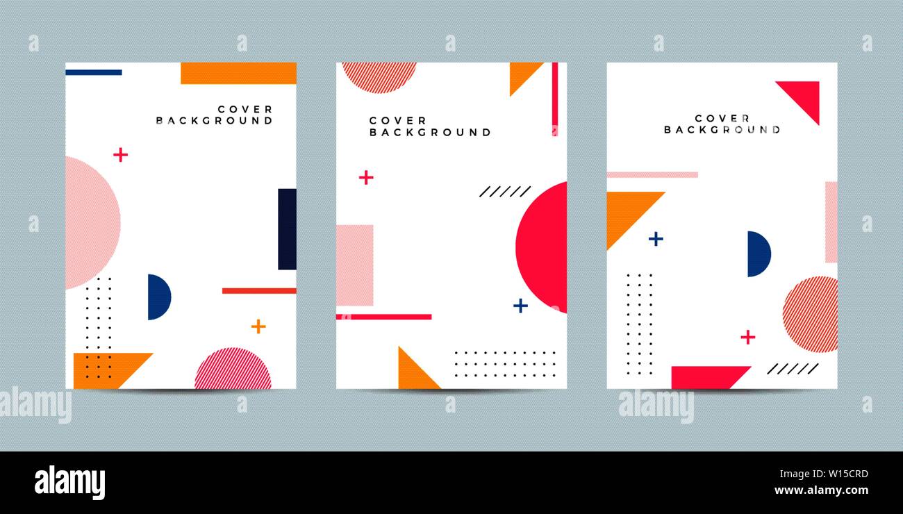 Abstract Cover with Memphis Style Geometric Stock Vector Image & Art ...