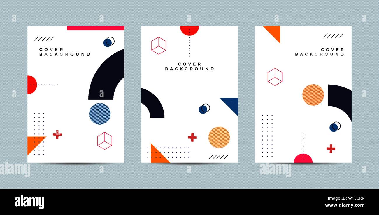 Abstract Cover with Memphis Style Geometric Stock Vector Image & Art ...