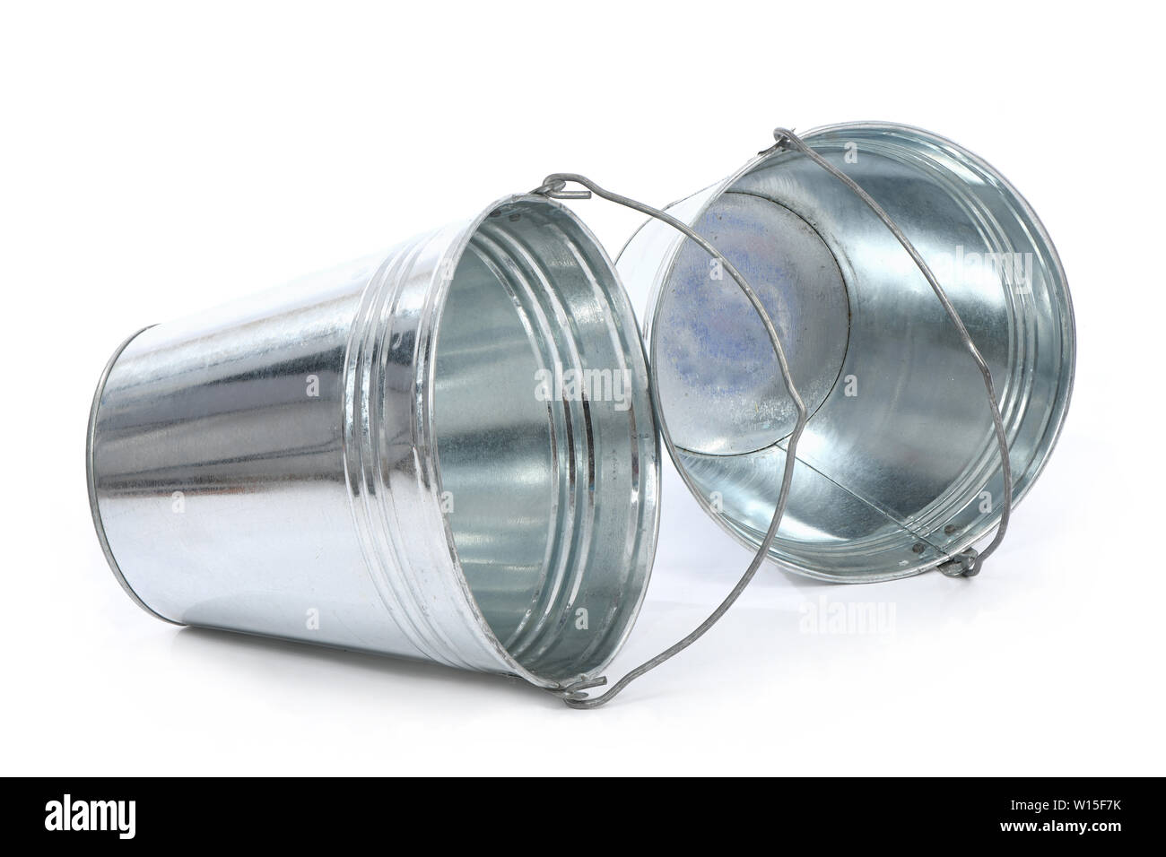 Empty metal bucket isolated on white background. High resolution photo ...