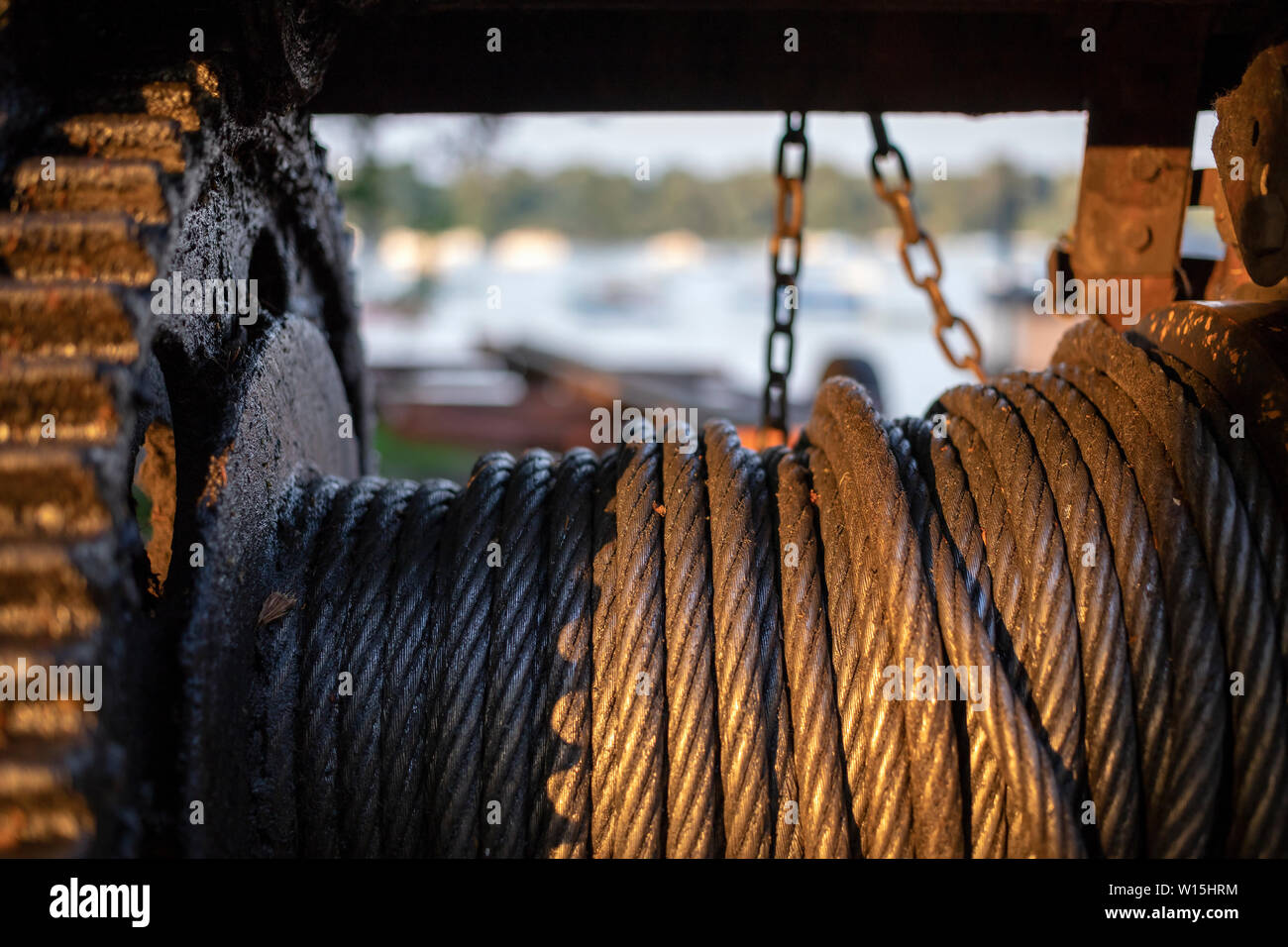 Old anchor winch hi-res stock photography and images - Alamy