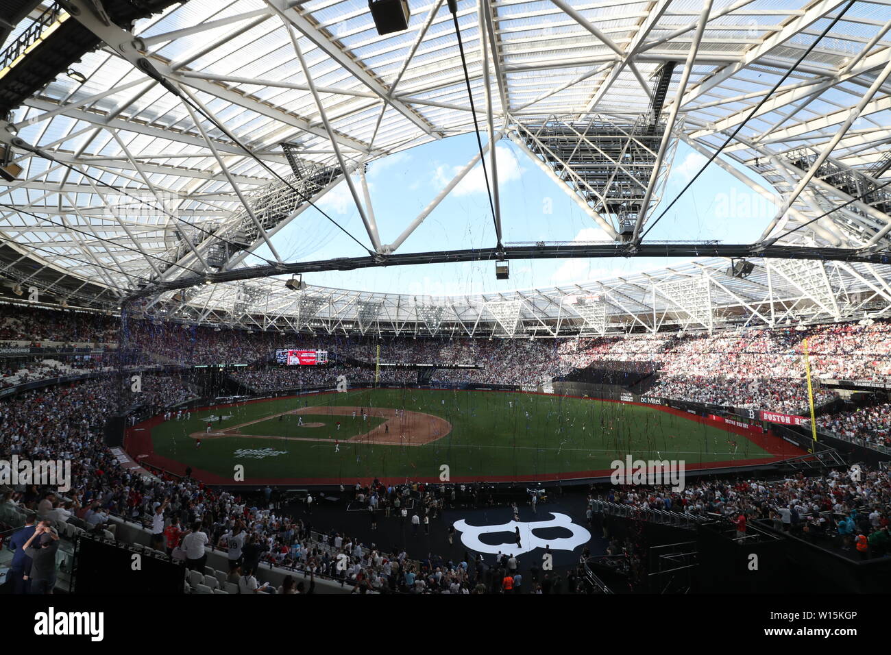 General View during post match celebrations in the MLB London Series ...