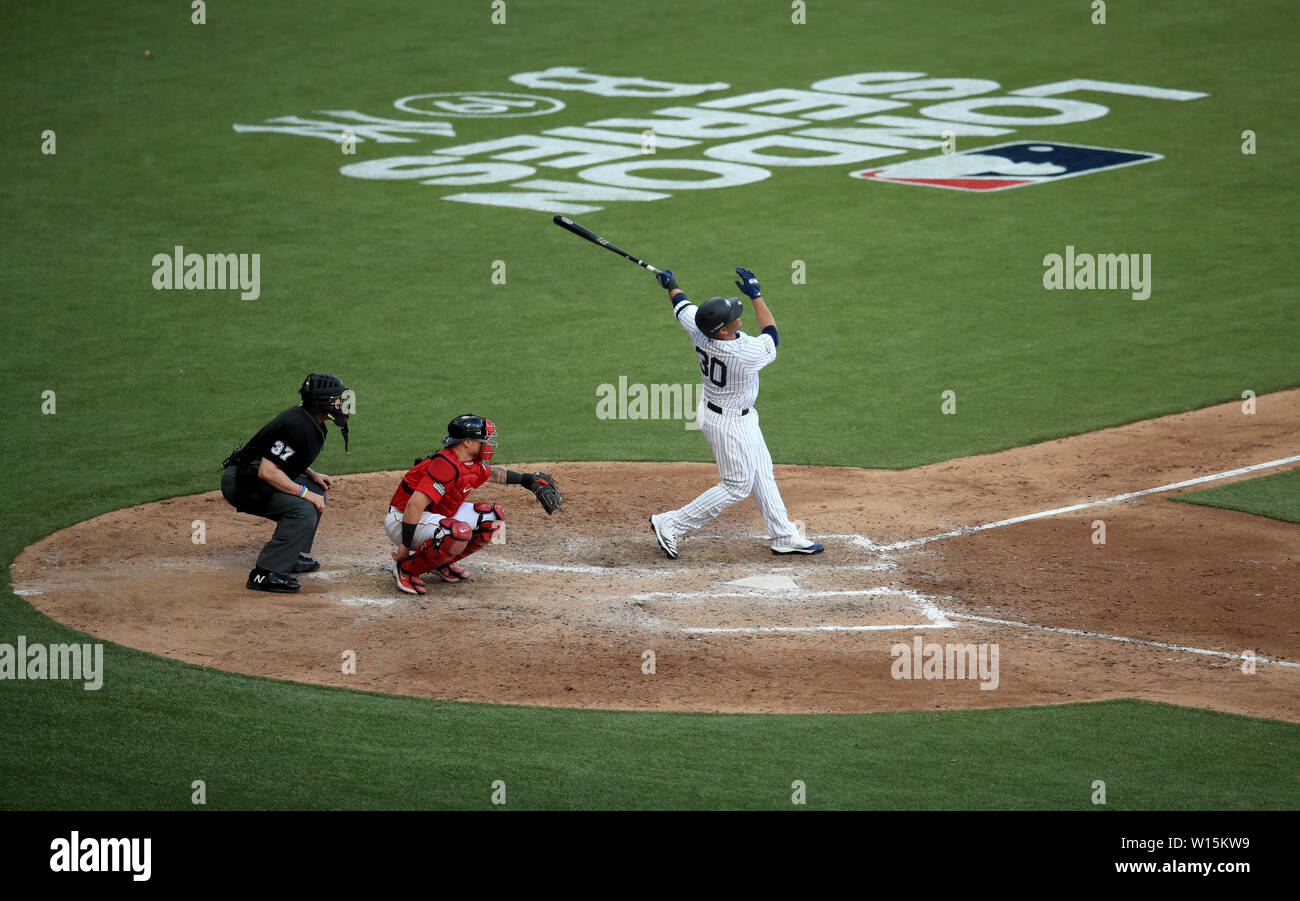 New York Yankees' Edwin Encarnacion in action during the MLB London ...