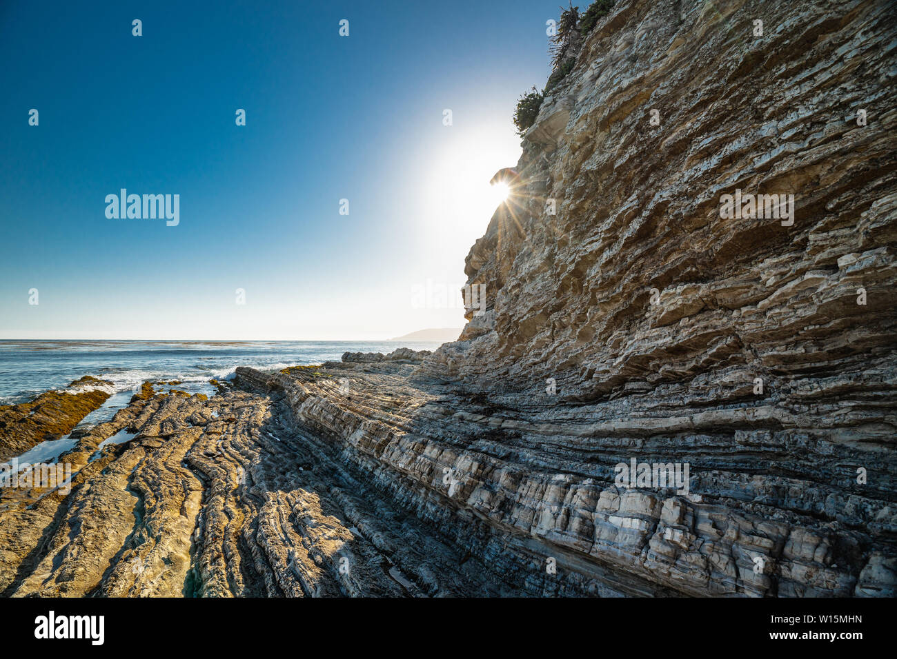 Rocky Cliffs and Sea near Pismo Beach, California Coastline Stock Photo ...