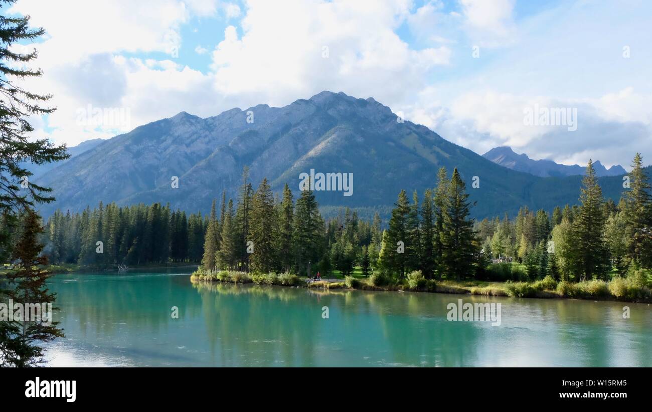 river in front of a mountain Stock Photo - Alamy